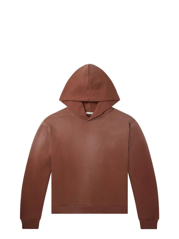 Acne Studios Franziska Garment-dyed Distressed Logo Hoodie - Brown