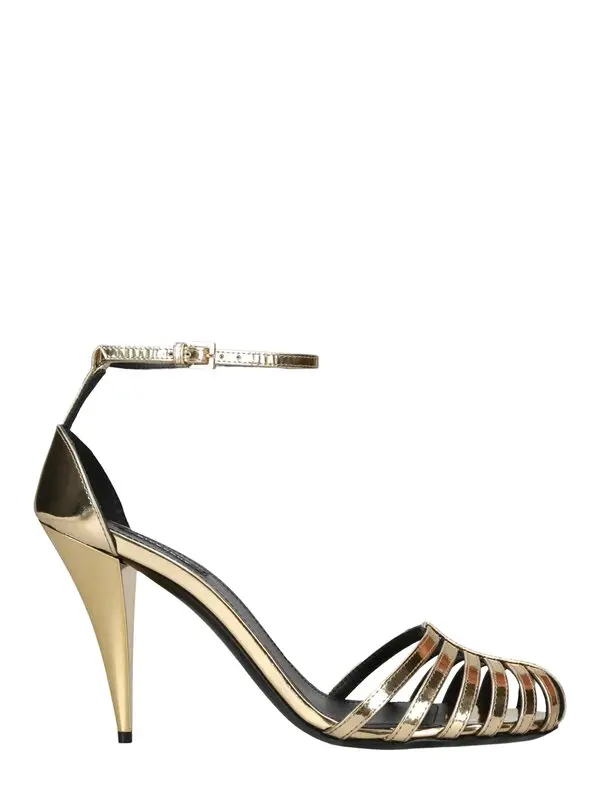 Givenchy Metallic Cage Sandals - Gold