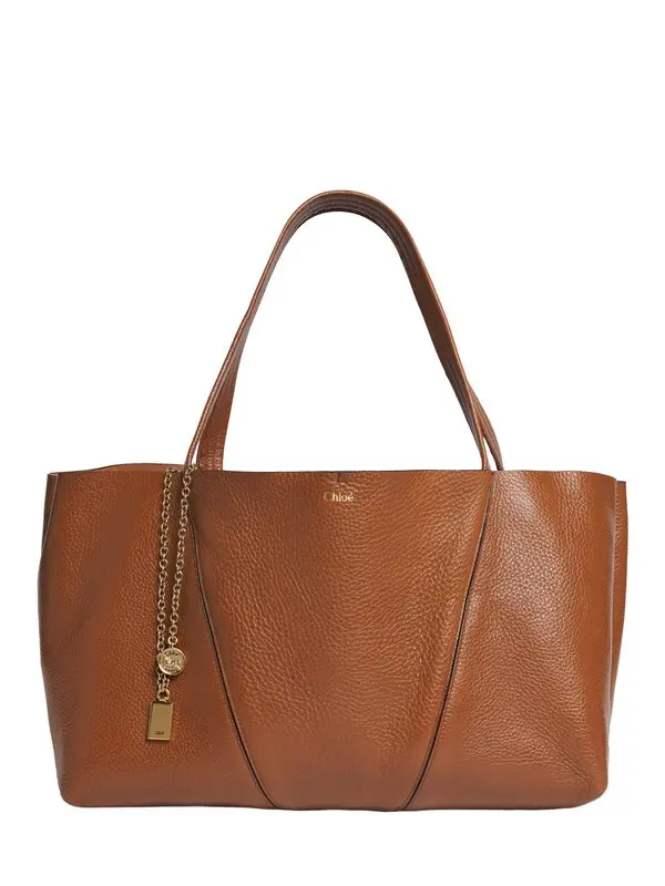 Chloé Calfskin Spin East-west Tote Bag - Brown