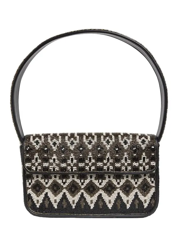 Staud Beaded Tommy Shoulder Bag - Brown
