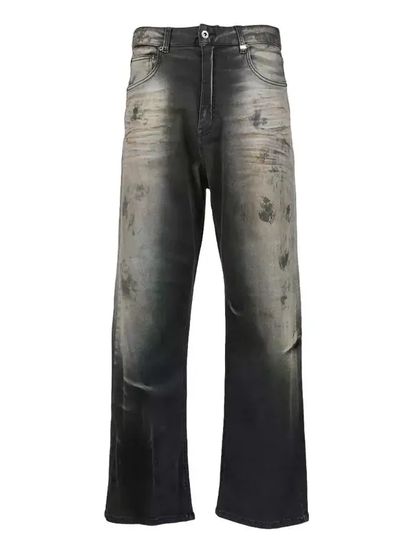 We11Done Dirty Washed Jeans - Grey
