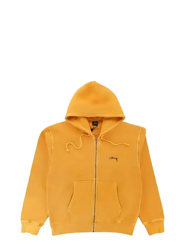 StÜssy Smooth Stock Pigment Dyed Zip Hoodie - Orange