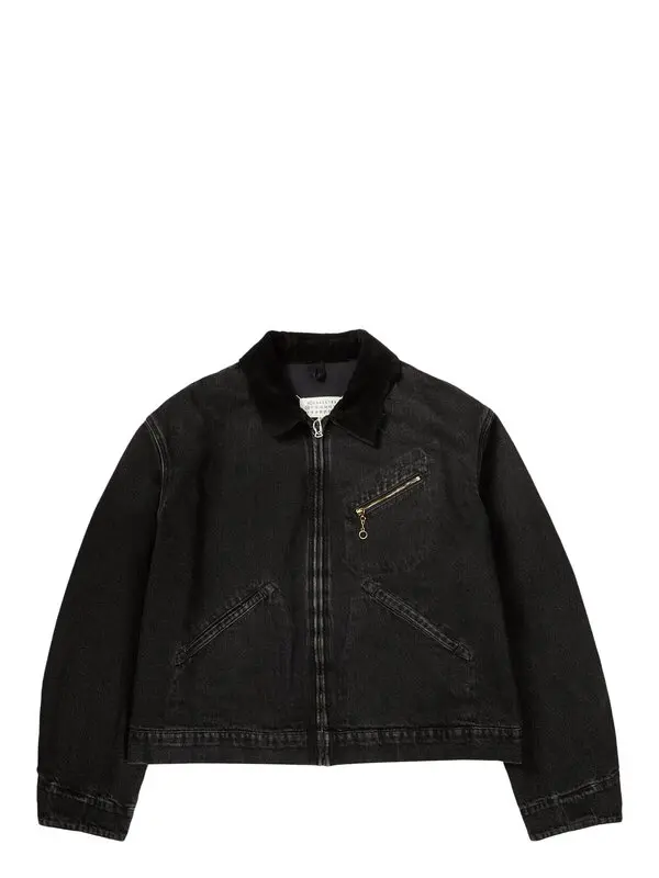 MAISON MARGIELA Zip-up Denim Jacket - Black