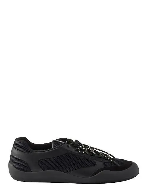 Prada Speedrock Leather And Mesh Trainers - Black