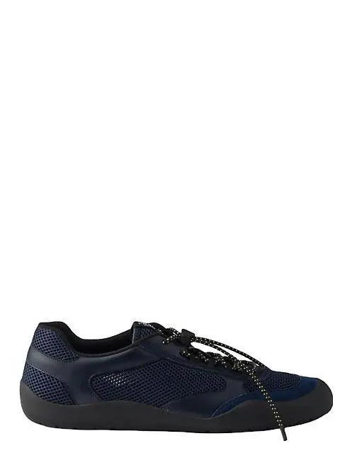 Prada Speedrock Leather And Mesh Trainers - Blue
