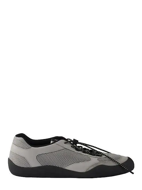 Prada Speedrock Leather And Mesh Trainers - Grey