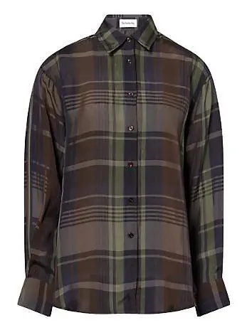 THE FRANKIE SHOP Peri Check-print Woven Shirt - Navy Tartan
