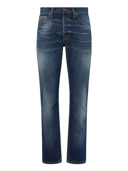 Nudie Jeans Solid Ollie Straight-leg Denim Jeans - Lost Light