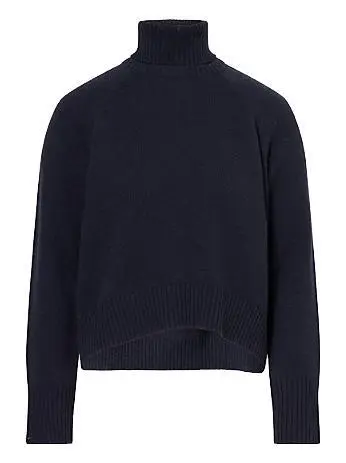 ME+EM Raglan Sleeve Cashmere Jumper With Detachable Snood - Navy