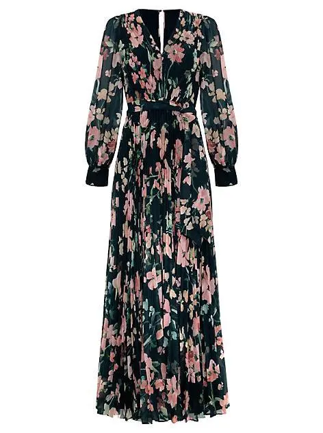 PHASE EIGHT Floral-print Woven Maxi Dress - Teal