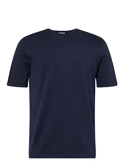 Sunspel Sun Sea Island Short-sleeve Knitted Cotton T-shirt - Light Navy