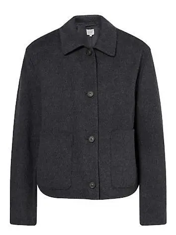 Vince Wool And Cashmere-blend Short Jacket - Charcoal
