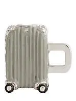 POUBEL Suitcase Sterling Silver And Enamel Charm - Silver Gray
