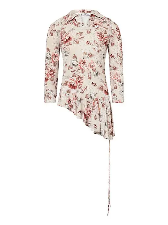Acne Studios Floral Woven Shirt - Beige
