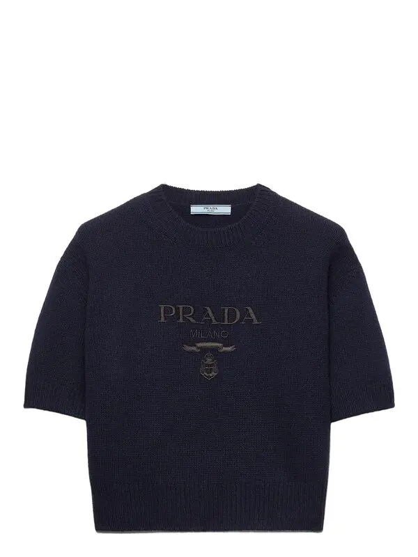 Prada Wool And Cashmere Crew-neck Sweater - Blue