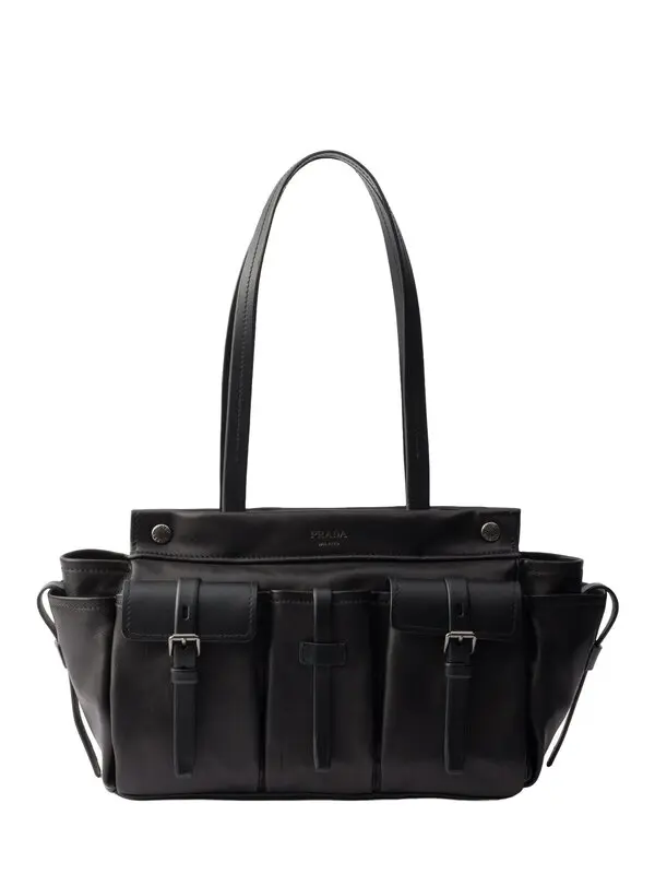 Prada Leather Tote Bag - Black