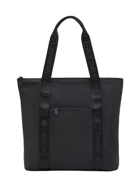 EA7 Technical Fabric Shopper Bag With Logo Tape - Black