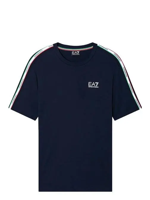 Emporio Armani Italian Spirit Cotton-jersey Crew-neck T-shirt - Navy