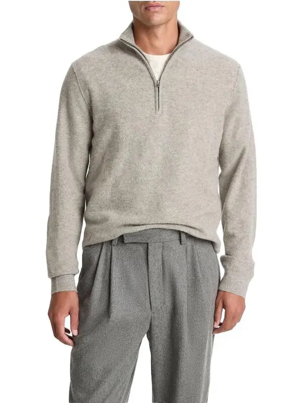 Vince Cashmere Quarter-zip Sweater - Natural
