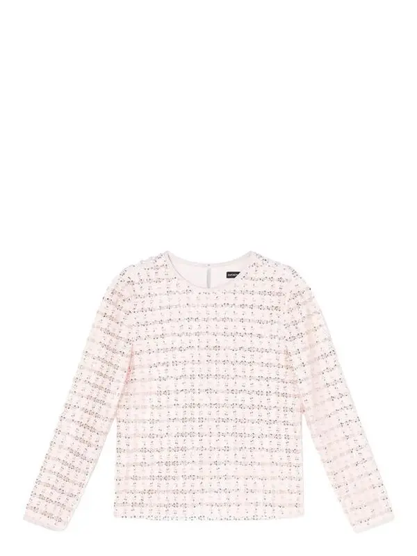 Emporio Armani Tulle Top With Embroidery - Pink