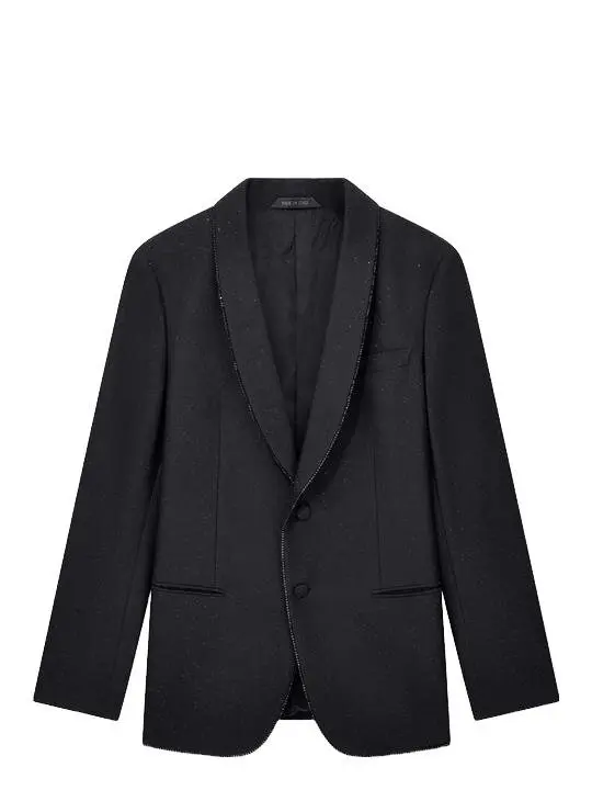 Giorgio Armani Wool Crepe Single-breasted Jacket - Black