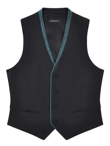 Giorgio Armani Mélange Linen Waistcoat - Black