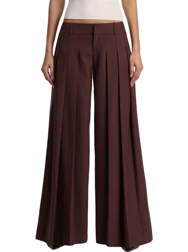 Alice + Olivia Simon Pleated Trouser - Brown / Pink / Yellow