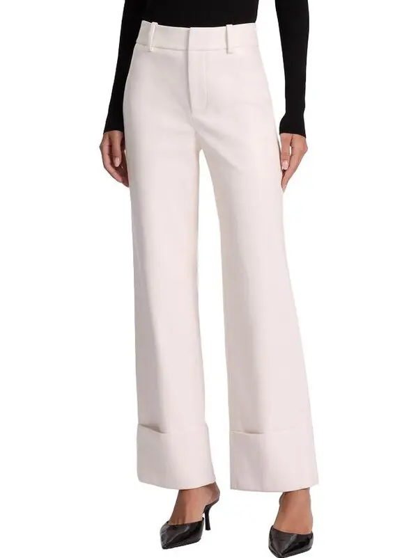 Alice + Olivia Alexander Vegan Ankle Pant - White