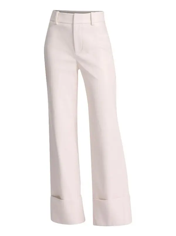 Alice + Olivia Alexander Vegan Ankle Pant - White