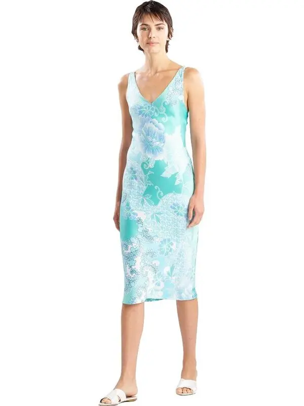 Natori Flourish Printed Satin Slip Dress - Floral