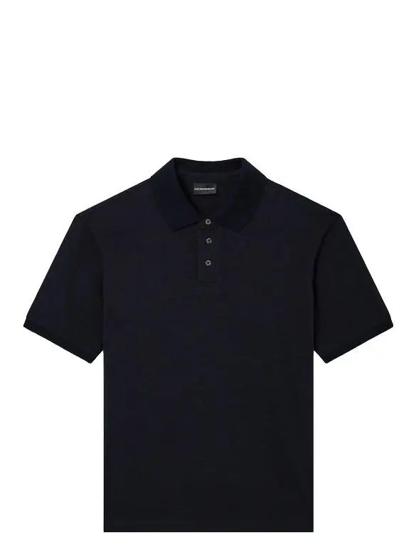 Emporio Armani Cotton Jersey Polo Shirt - Blue