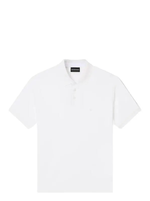 Emporio Armani Regular-fit Polo Shirt In Piqu - White