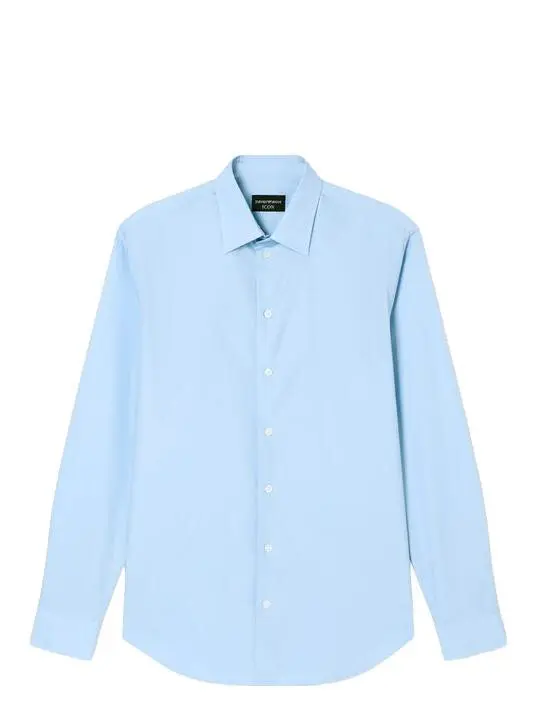 Emporio Armani Icon Cotton Poplin Shirt - Blue