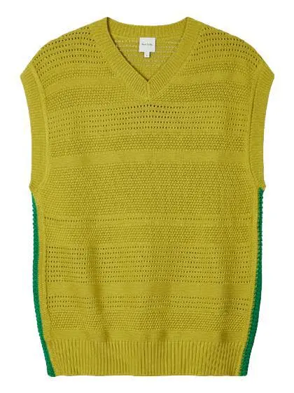 Paul Smith Textured Cotton Knitted Vest - Green