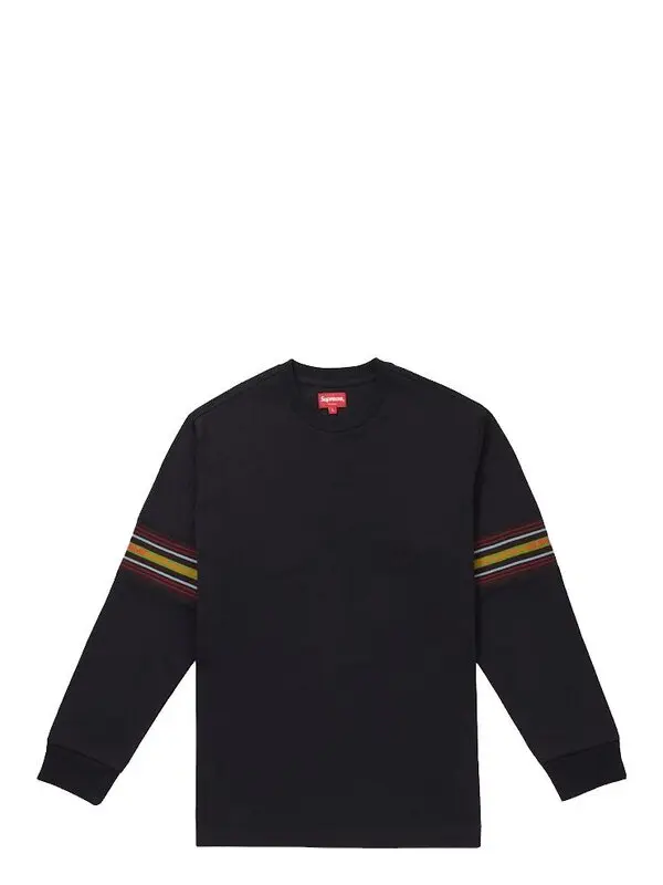 Supreme Knit Panel Stripe Long Sleeve Top - Black