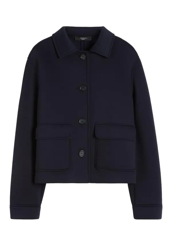 Max Mara Technical Jersey Shirt Jacket - Navy