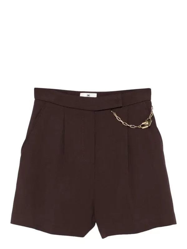 Elisabetta Franchi High-waisted Tailored Shorts - Brown