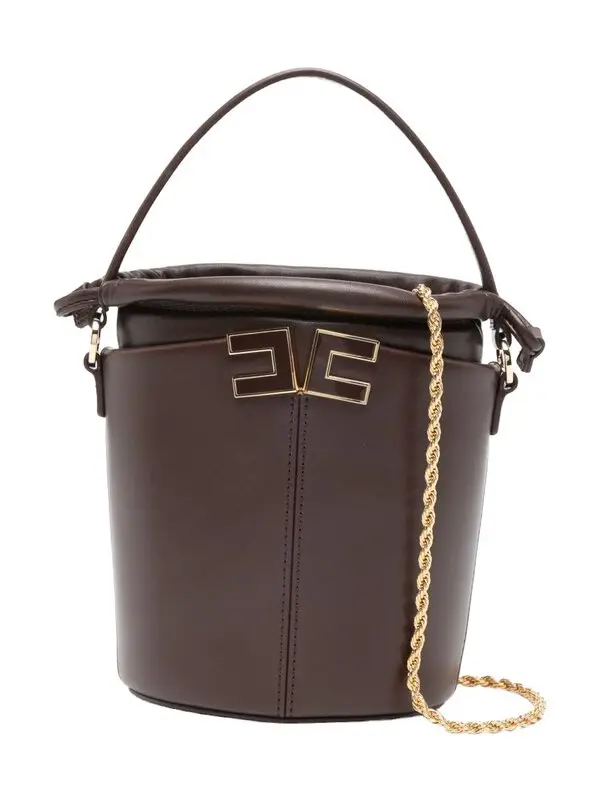 Elisabetta Franchi Drawstring Bucket Bag - Brown