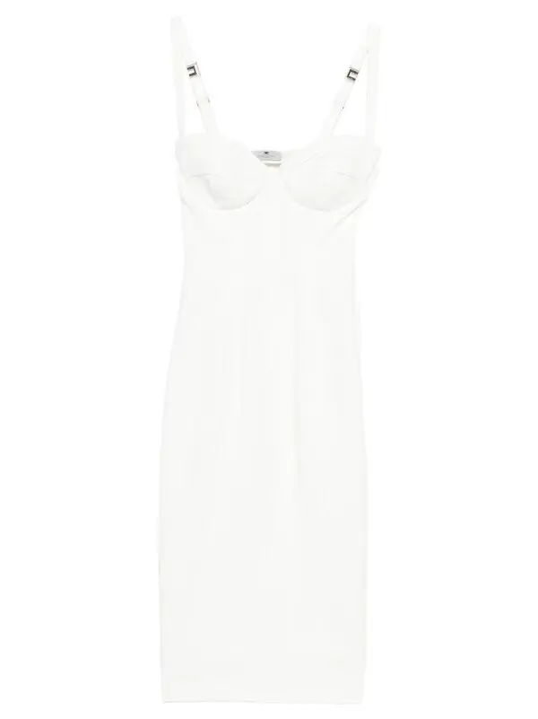 Elisabetta Franchi Sleeveless Midi Dress - White