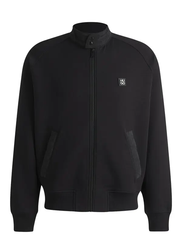 Hugo Boxy Jacket With Trim Details - Black