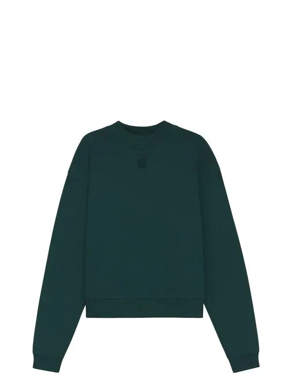Hugo Cotton-terry Sweatshirt With Embroidered Logo - Dark Green