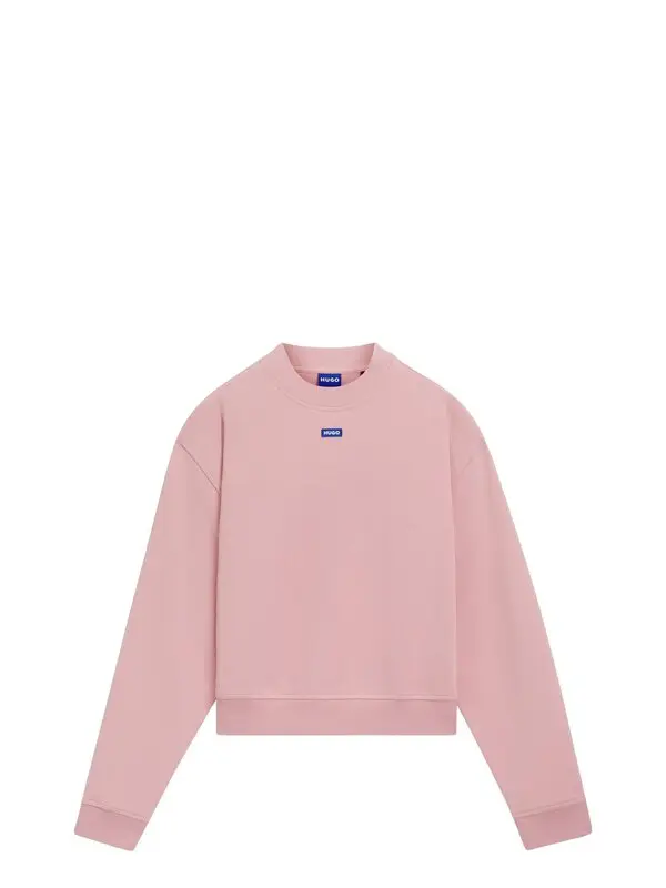 Hugo Cotton-terry Sweatshirt With Logo Badge - Light Pink