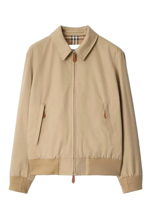 Burberry Gabardine Harrington Jacket - Honey Beige