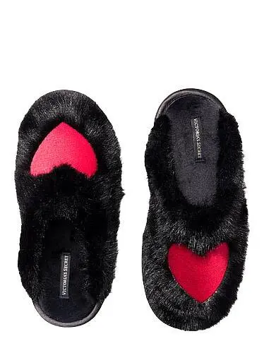 Victoria's Secret Luxe Plush Closed-toe Slippers - Black