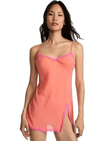 Victoria's Secret Dream Angels Chiffon Mini Slip Dress - Orange