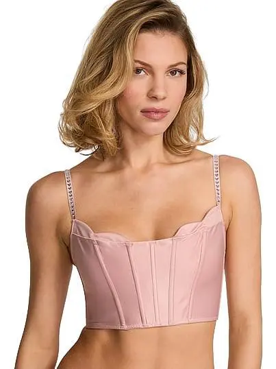 Victoria's Secret Dream Angels Twinkle Petal Heart Corset Top - Pink