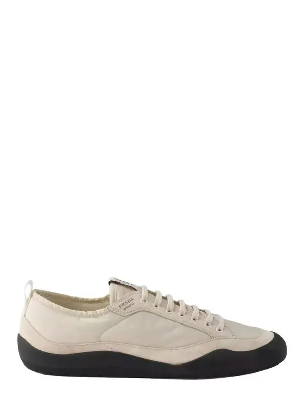 Prada Speedrock Elastic-laces Suede Sneakers - Neutrals