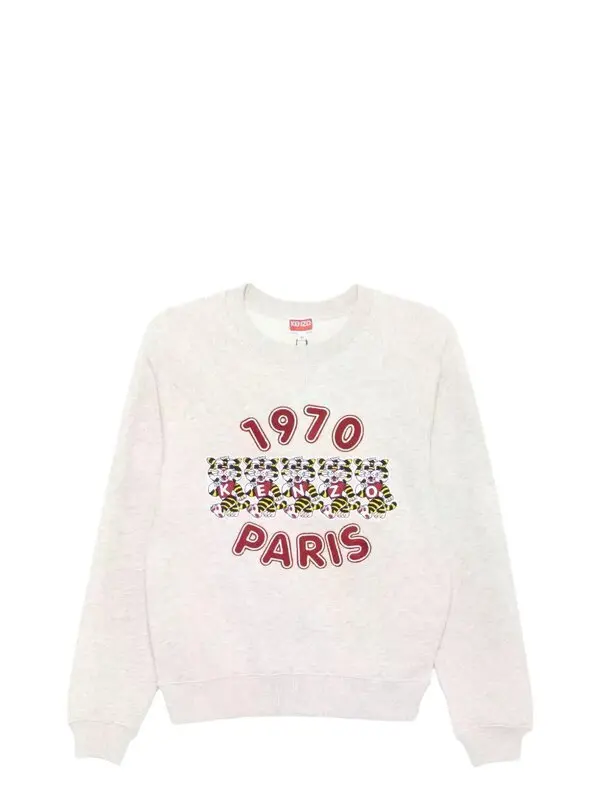 Kenzo Cotton Sweatshirt With Embroidery - Grey