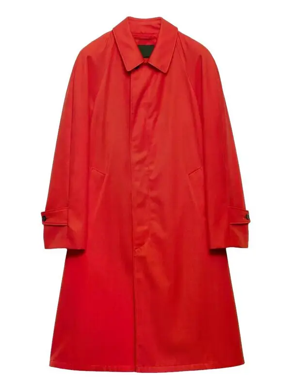 Prada Technical Gabardine Coat - Red