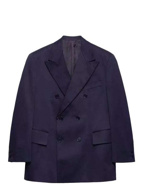 Prada Double-breasted Peak-lapel Blazer - Blue